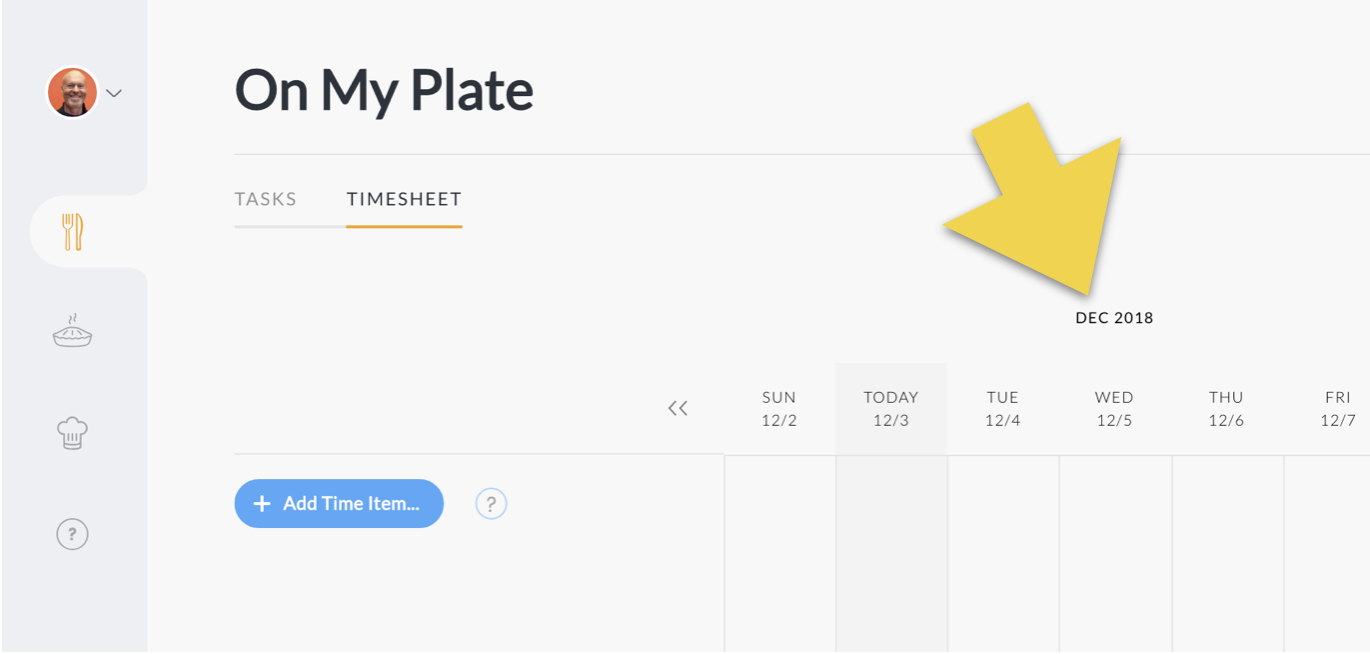 How can I navigate between weeks and months on the timesheet page ...